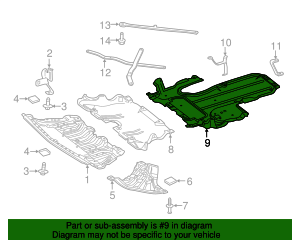 213-524-02-30 - Radiator Support Splash Shield 2018 Mercedes-Benz E 400 ...