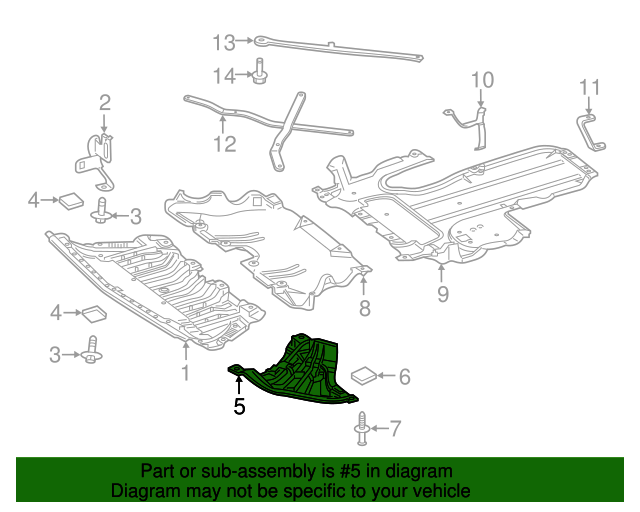 213-520-57-00-64 - Radiator Support Splash Shield 2018-2021 Mercedes ...