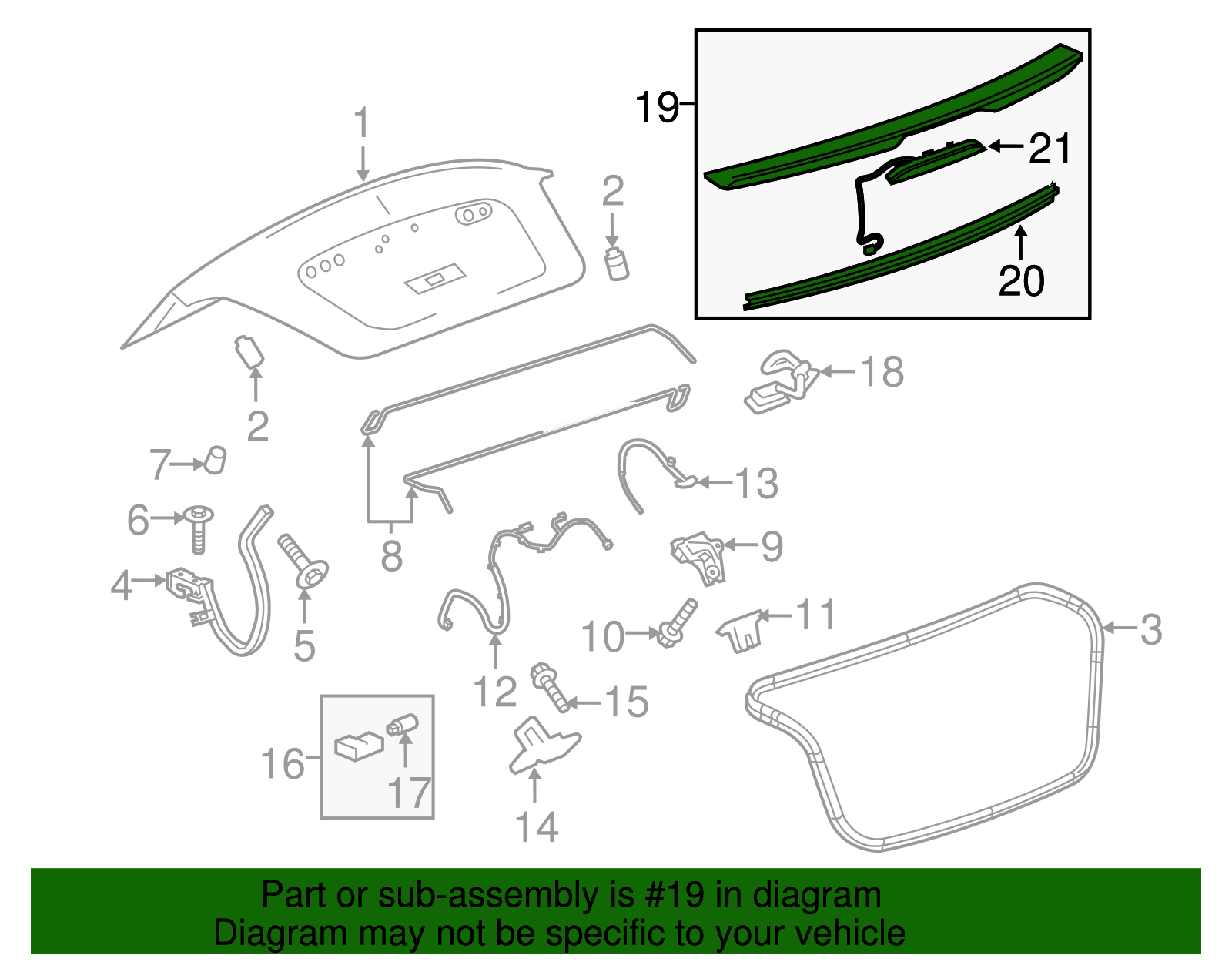 42352021 - 2017-2020 Chevrolet Sonic - Primed Rear End Spoiler | My GM Part
