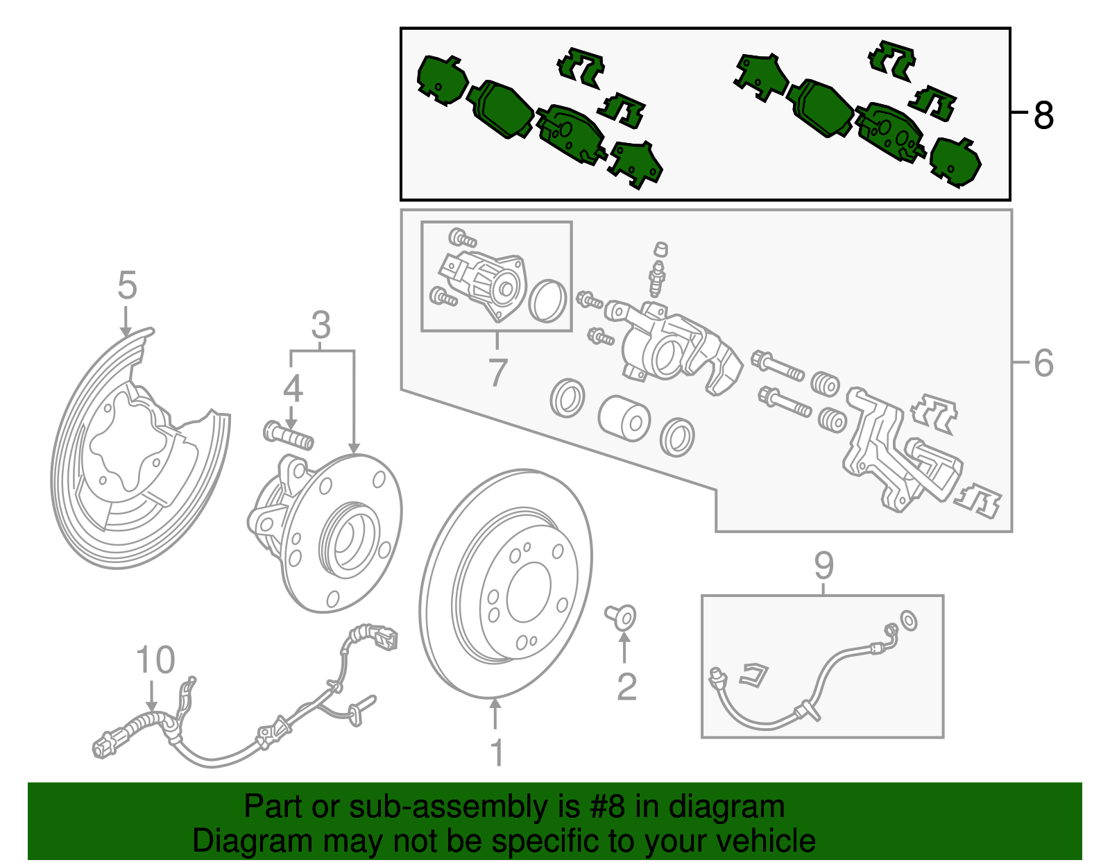 2017-2019 Honda CR-V Rear Left & Right Disc Brake Pad Set | Honda Parts ...