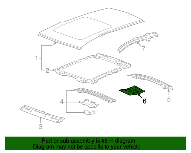 Roof Panel Reinforcement - GM (25845269) | GMPartsDirect.com