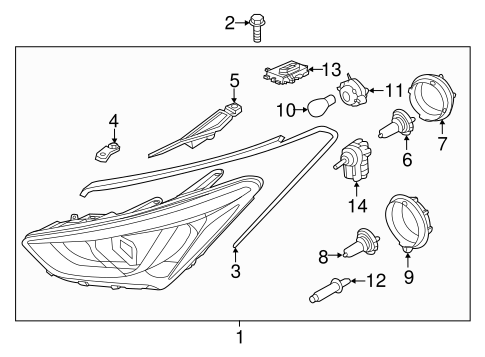 Headlamp Components for 2014 Hyundai Santa Fe | OEM Parts Online