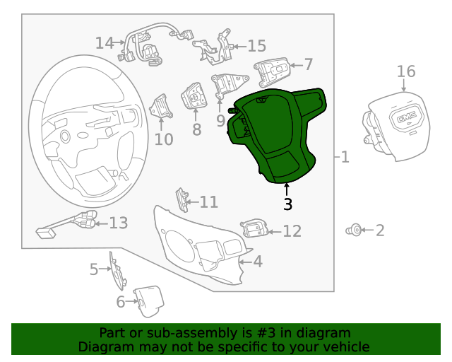 2021-2022 GMC Atreides Steering Wheel Trim Spoke Cover Applique ...