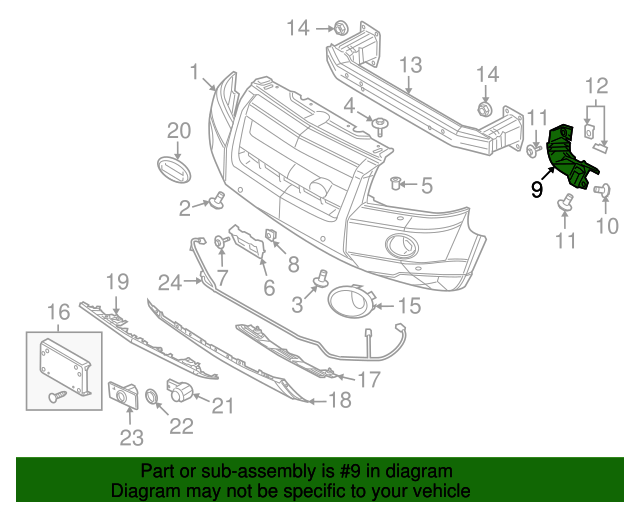LR029746 - Bumper Guide 2008-2015 Land Rover LR2 | AutoNationParts.com