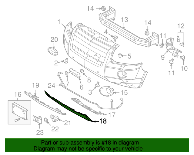 2008-2010 Land Rover LR2 Lower Grille LR003295 | JaguarParts.com