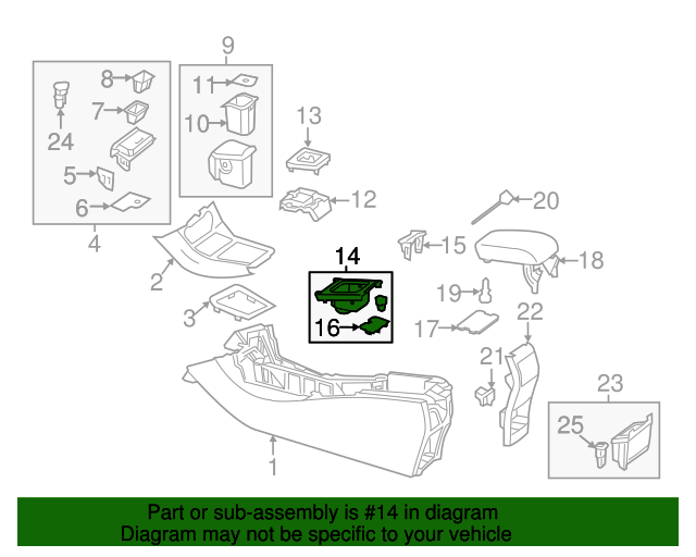 2015 Mercedes-Benz Console Panel 176-680-16-10-8L36 | AutoNationParts.com