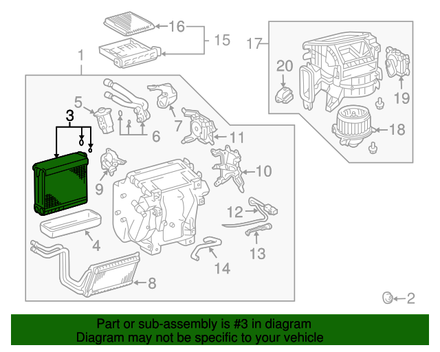 88501-35151 - Evaporator Core 2006-2009 Lexus GX470 | Longo Lexus Parts