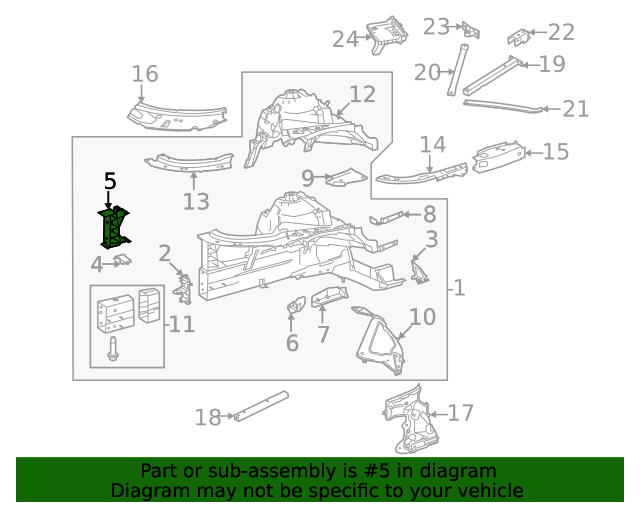 223-620-79-00 - Apron/Rail Assembly Upper Bracket 2021-2023 Mercedes ...