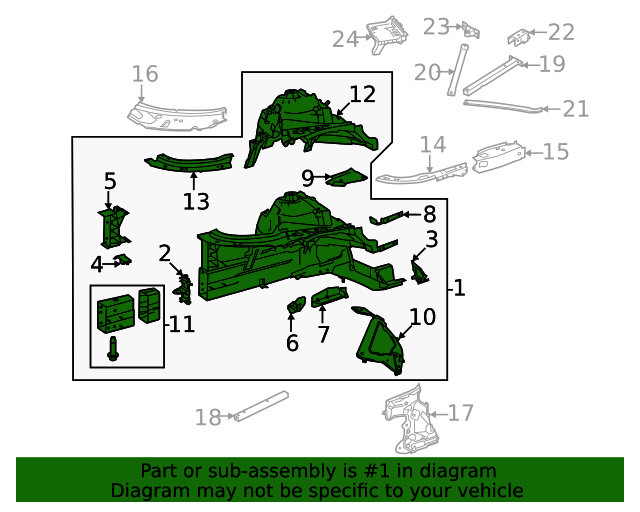 223-620-51-03 - Fender Apron Assembly 2021-2024 Mercedes-Benz ...