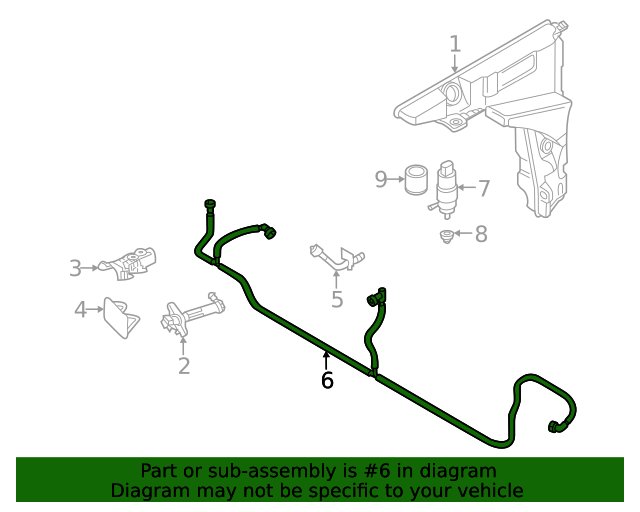 4K8-955-970-E - Headlight Washer Hose 2021-2024 Audi | AutoNation Parts