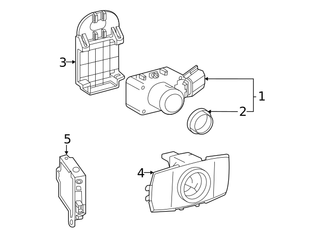 2019-2020 Toyota Mirai Parking Aid Sensor Housing 89348-12170-C3 ...