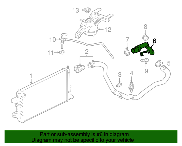 2017-2022 GM Radiator Inlet Hose 84185766 | GMPartsDirect.com