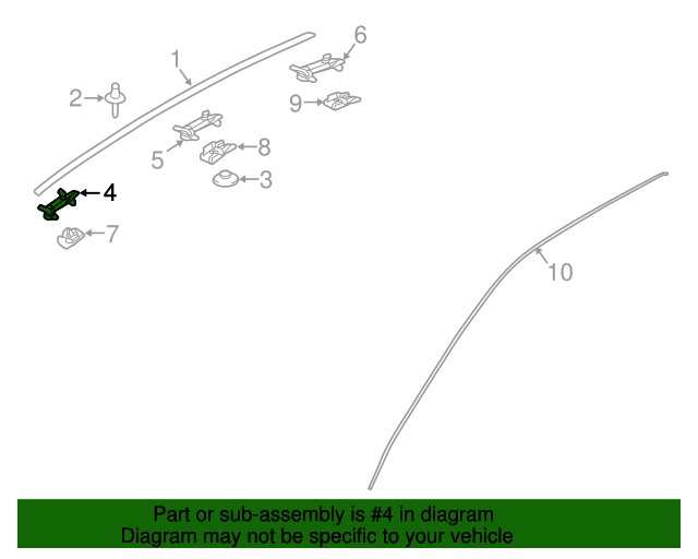 LR061147 - Roof Weather-Strip Retainer - 2015-2023 Land Rover Discovery ...