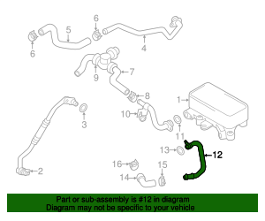 059-121-163-F - Engine Coolant Pipe - 2011-2012 Volkswagen Touareg ...