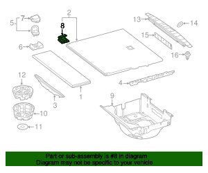2011-2016 Mercedes-Benz Spare Tire Cover Bracket 212-684-04-27-9051 ...