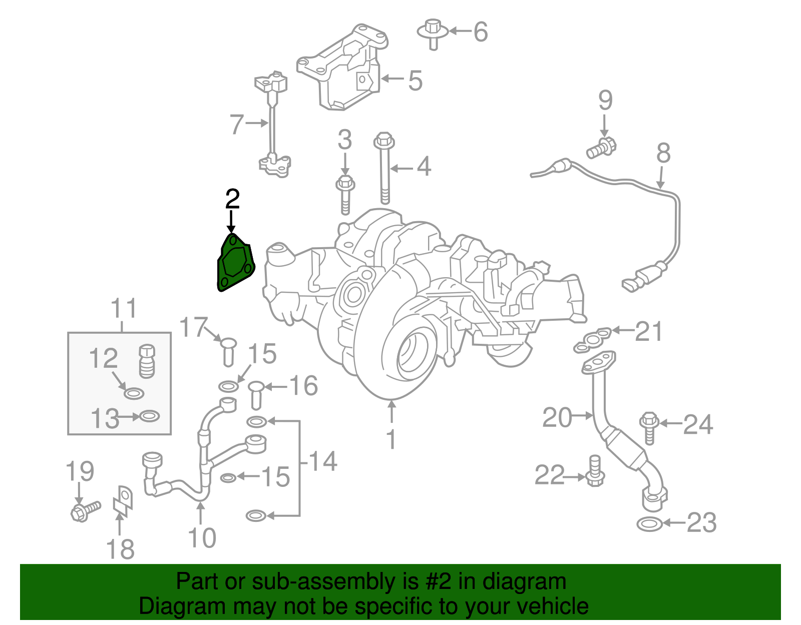 2016-2019 Nissan TITAN XD Turbocharger Gasket 14415-EZ40A | Bill Kay ...