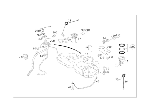 Fuel Tank with Detachable Parts for 2007 Mercedes-Benz R500 | Mercedes ...