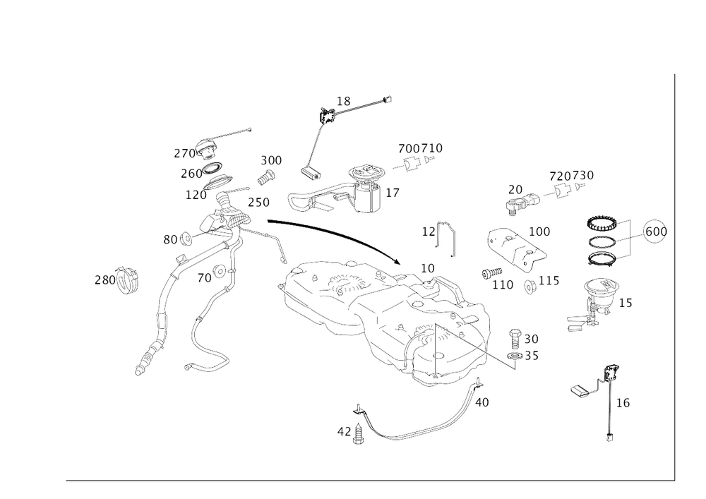 251-470-10-94 - Fuel Delivery Module 2006-2011 Mercedes-Benz R350 ...