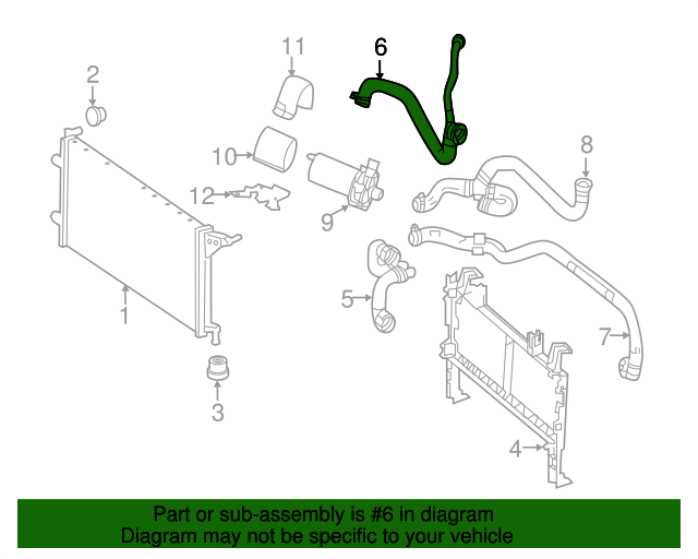 2015-2019 Mercedes-Benz Coolant Hose 166-500-88-75 | Ryder Parts