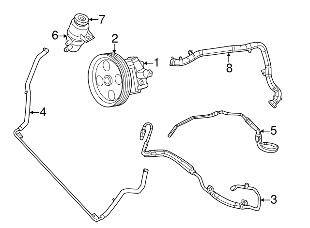 2011-2020 Mopar Power Steering Supply Hose 5006616AI | TascaParts.com