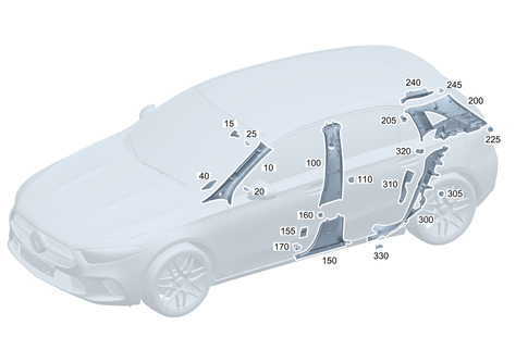 Trim for a, B, C, D-Pillar for 2020 Mercedes-Benz GLA250 | Mercedes ...