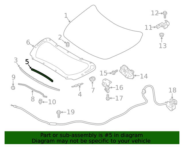 2019-2024 Nissan Altima Seal To Hood 65810-9HB0C | Nissan Parts Plus