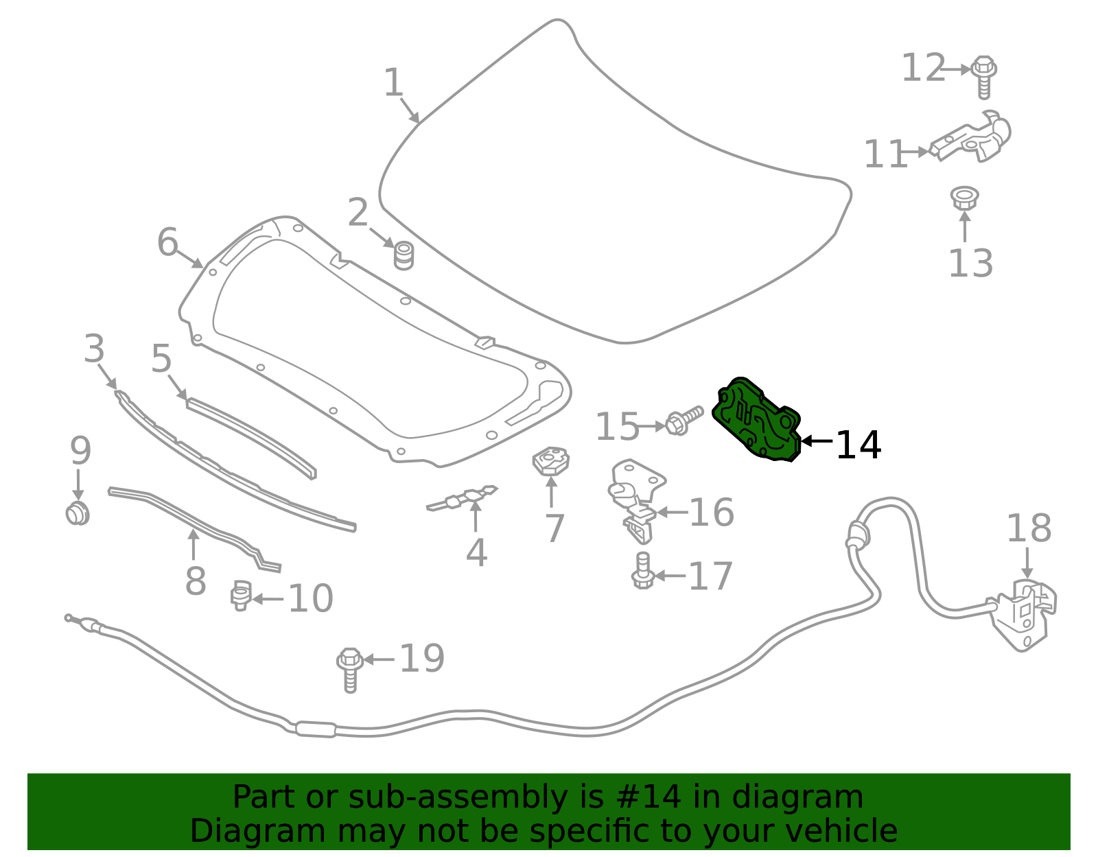 65601-6CA0A - 2019-2025 Nissan Altima - Hood Latch | Anicra Nissan Parts