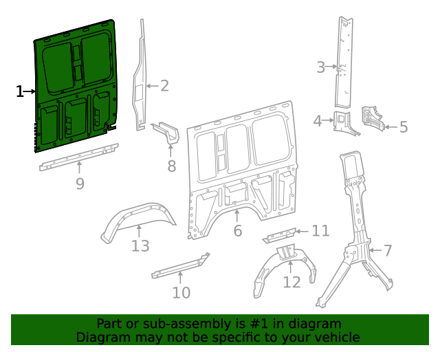 906-636-13-10 - Inner Side Panel 2014-2024 Mercedes-Benz | Mercedes ...
