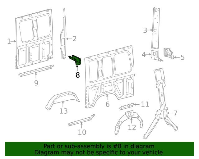 906-631-06-31 - Inner Reinforced Bracket For 2014-2024 Mercedes-Benz ...