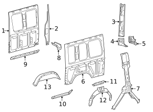 906-634-00-16 - Lower Pillar Reinforcement - 2010-2018 Mercedes-Benz ...