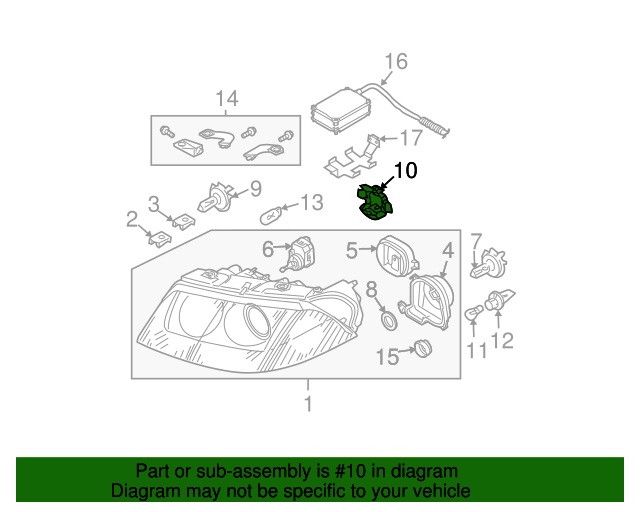 3B0-941-160-C - Headlamp Bulb Retainer Clip 2004-2005 Volkswagen Passat ...