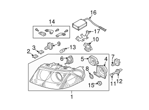 3B0-941-160-C - Headlamp Bulb Retainer Clip 2004-2005 Volkswagen Passat ...