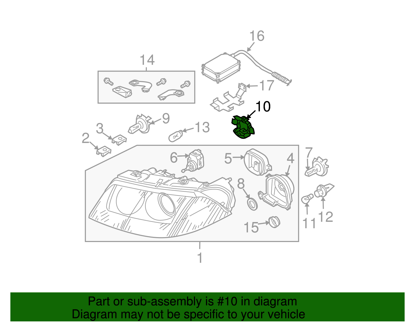 3B0-941-160-C - Headlamp Bulb Retainer Clip 2004-2005 Volkswagen Passat ...
