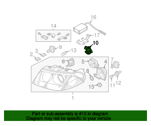 3B0-941-160-C - Headlamp Bulb Retainer Clip 2004-2005 Volkswagen Passat ...