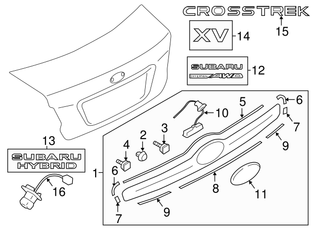 2016-2017 Subaru Crosstrek Nameplate 93079FJ160 | Subaru Parts Store
