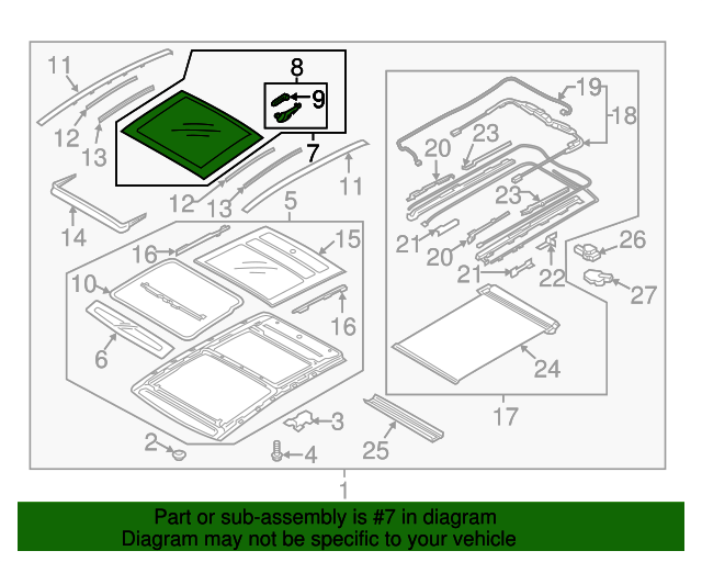 2018-2020 Hyundai Elantra GT Sunroof Glass 81611-G3000 | OEM Parts Online