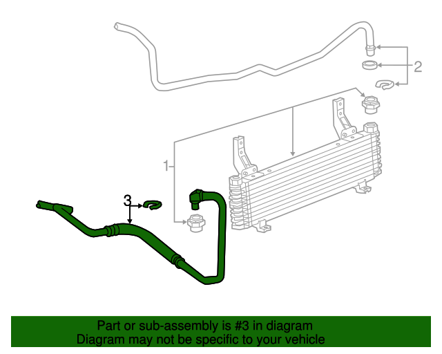 2011-2014 GM Automatic Transmission Auxiliary Fluid Cooler Upper Line ...