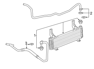 2011-2014 GM Automatic Transmission Auxiliary Fluid Cooler Upper Line ...