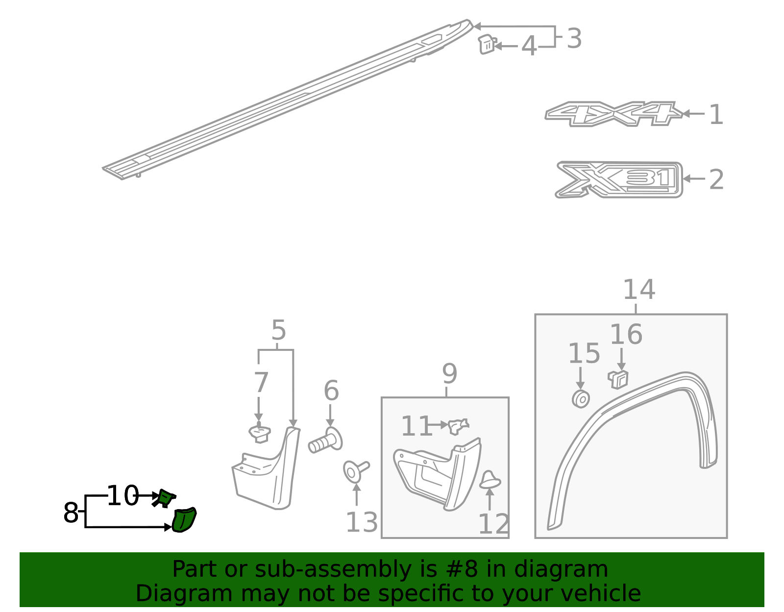 Genuine GM Side Body Trim Protector 84621838 for sale online | eBay