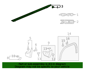 2019-2020 GMC Sierra 1500 Upper Molding - Passenger Side (RH) 84526932 ...