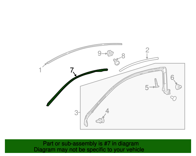 2015-2023 Lexus Roof Drip Molding Seal 62362-24030 | AutoNationParts.com
