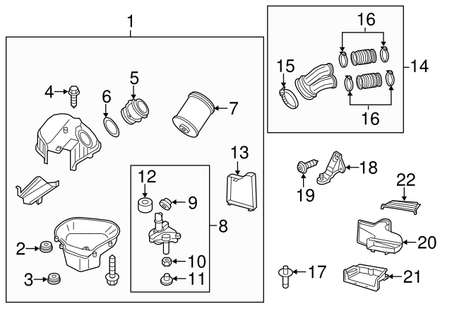 4H0-129-616-P - Engine Air Intake Hose 2013-2018 Audi A8 Quattro ...