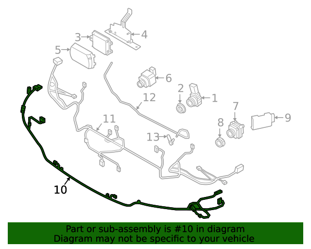 61-12-8-798-802 - Set of cables, front bumper 2019-2024 BMW ...