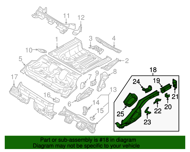 2015-2020 Audi Side Member Assembly 5Q0-803-501-AF | Audi USA Parts