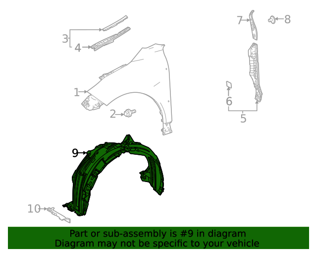 2021-2024 Toyota Venza Fender Liner 53875-48190 | OEM Parts Online