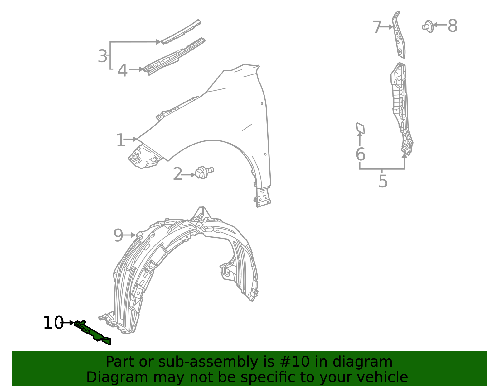 2021-2024 Toyota Venza Splash Shield 53895-48190 | Toyota Parts Center