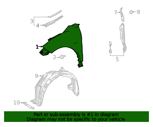 2021-2024 Toyota Venza Fender 53801-48140 | Toyota Parts Center