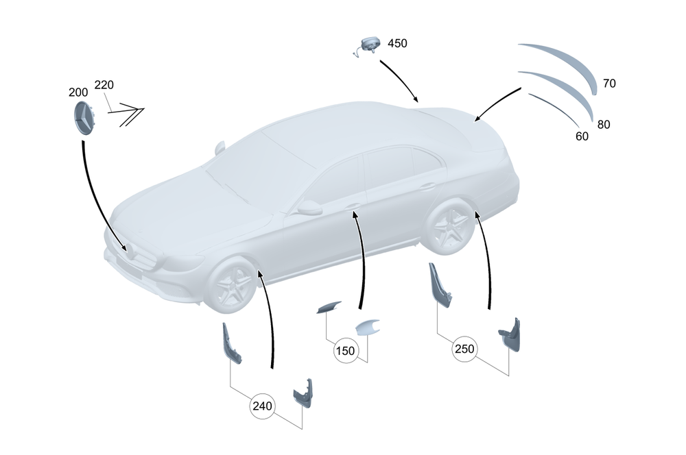 206-793-01-00 - Rear Spoiler Attachment 2015-2025 Mercedes-Benz C300 ...