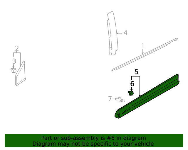 2022-2023 Mitsubishi Outlander Lower Molding 5727A555 | Mitsubishi ...