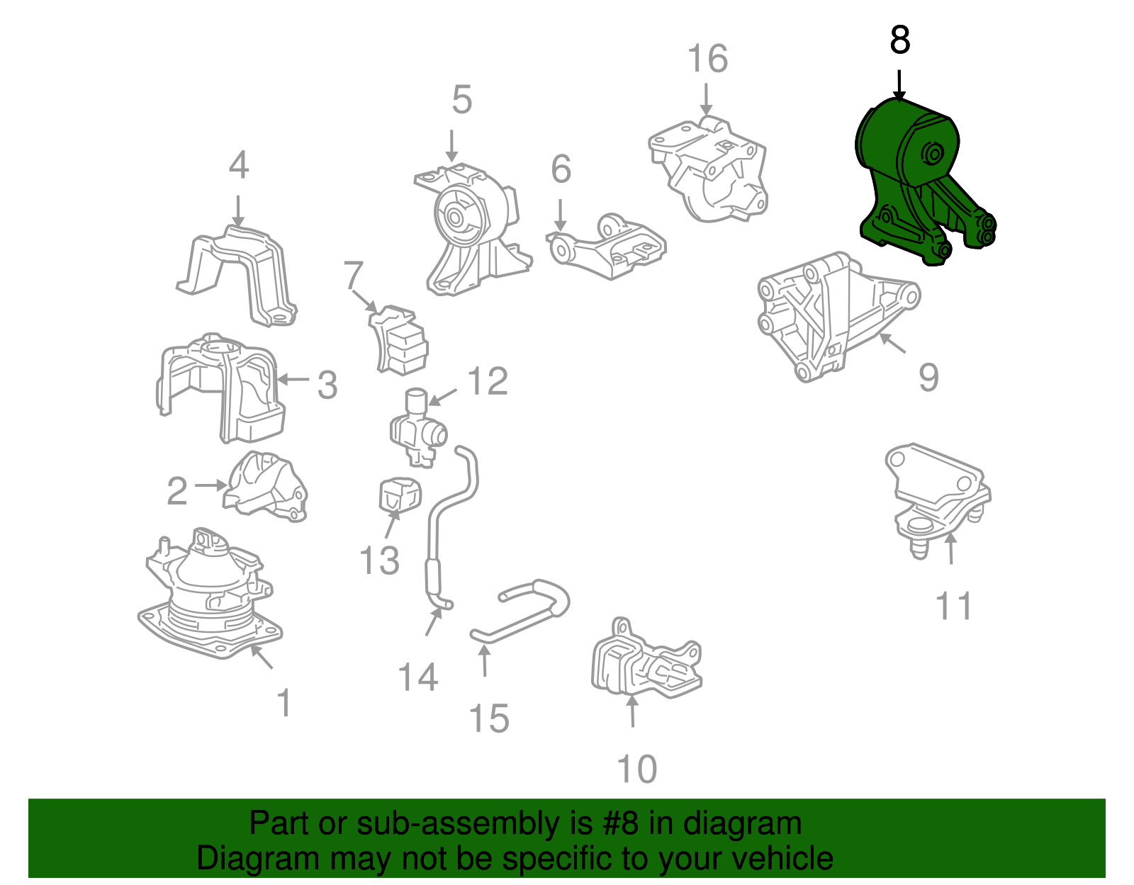50810-SHJ-A00 - Rubber Assembly Rear Engine Mounting - 2005-2010 Honda ...